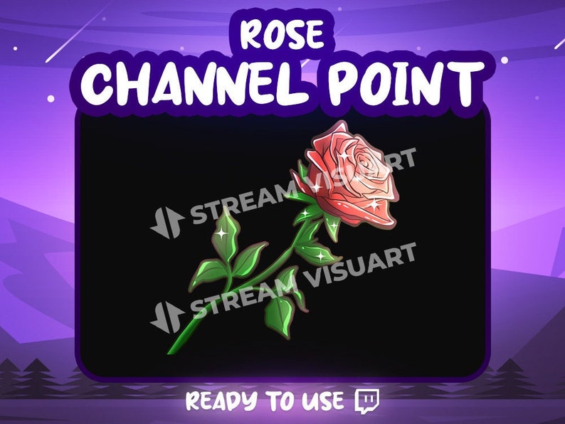Red Rose Twitch Channel Point Icon: Floral Stream Emote (digital ...