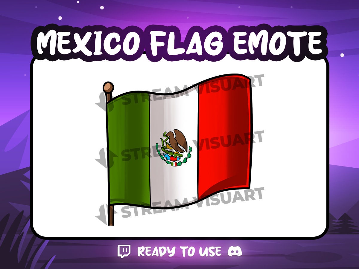 Mexico Flag Twitch Emote Discord Emoji Kick Subscriber National Banner ...