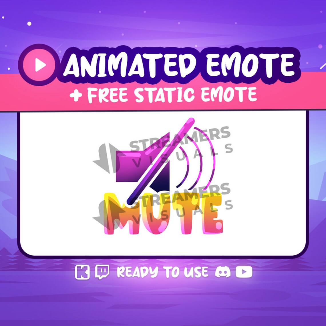 Mute Animated Emote Twitch Emotes Silence Quiet Soundless Hush Silenced ...