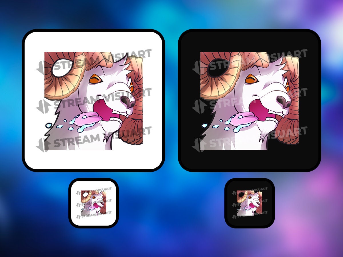 Goat Twitch Emotes Pack 6x Badass Cool Winner Thug Horn 1 Animal White ...