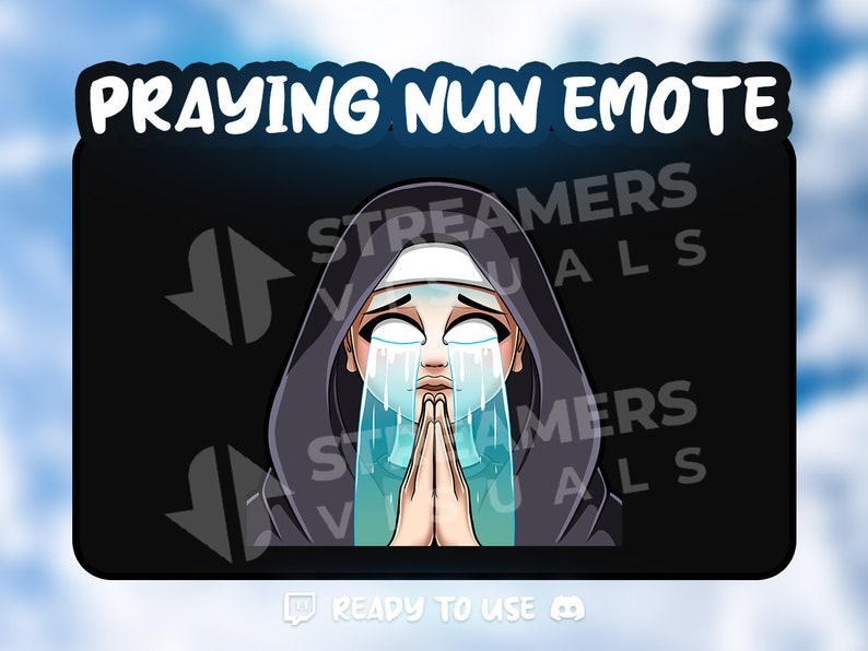 Praying Nun Twitch Emote Discord Emoji Kick Subscriber Cry Sad Horror ...