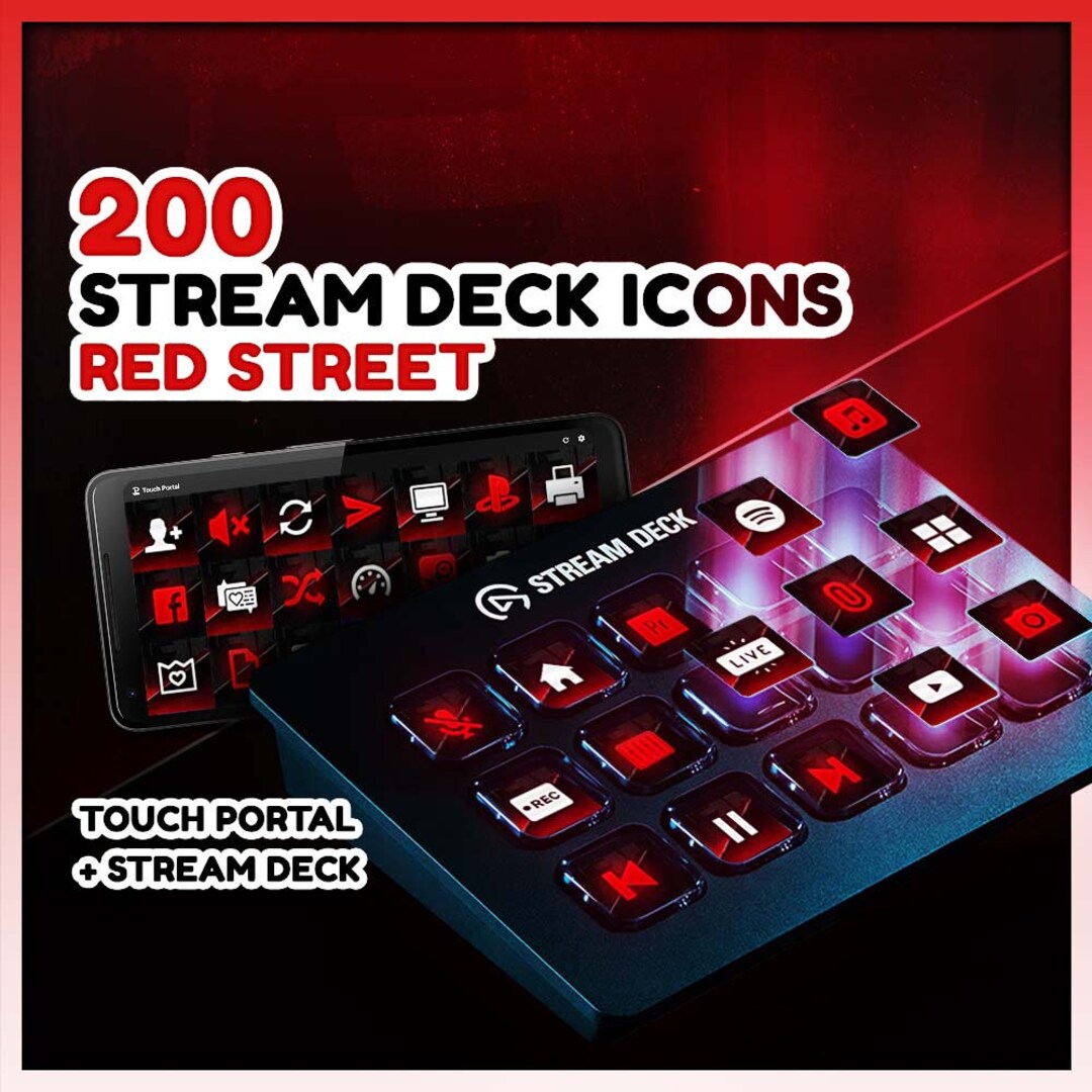 Red Street Stream Deck Icons 200 Twitch Streamers Horror Designs ...