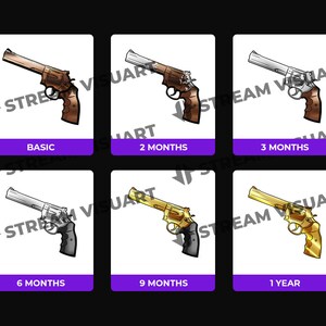 Magnum Twitch Sub Badges Gun Western Cowboy Wild West Outlaw - Etsy