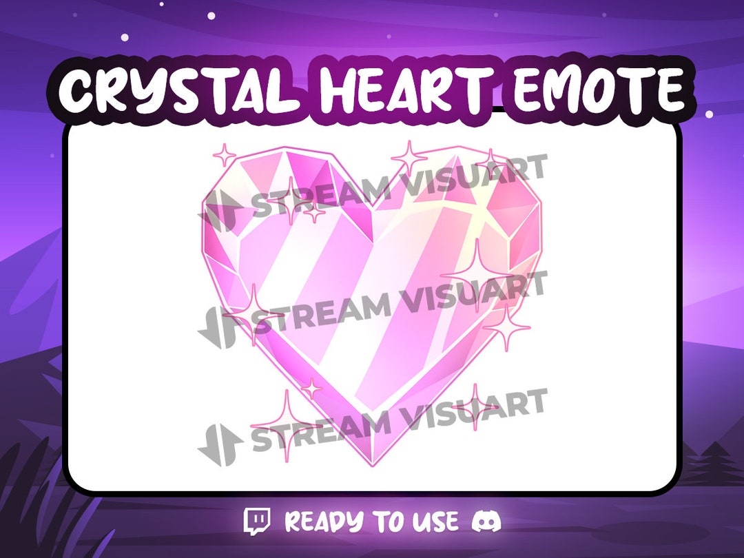 Crystal Heart Twitch Emote Discord Emoji Kick Subscriber Gemstone Love ...