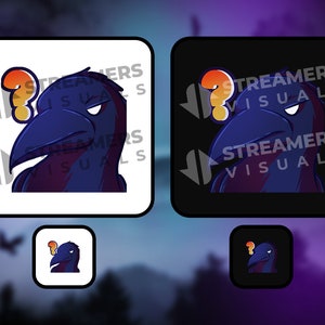 Raven Twitch Emotes Pack 6x Crow Black Bird Corvid Feathers Gothic ...