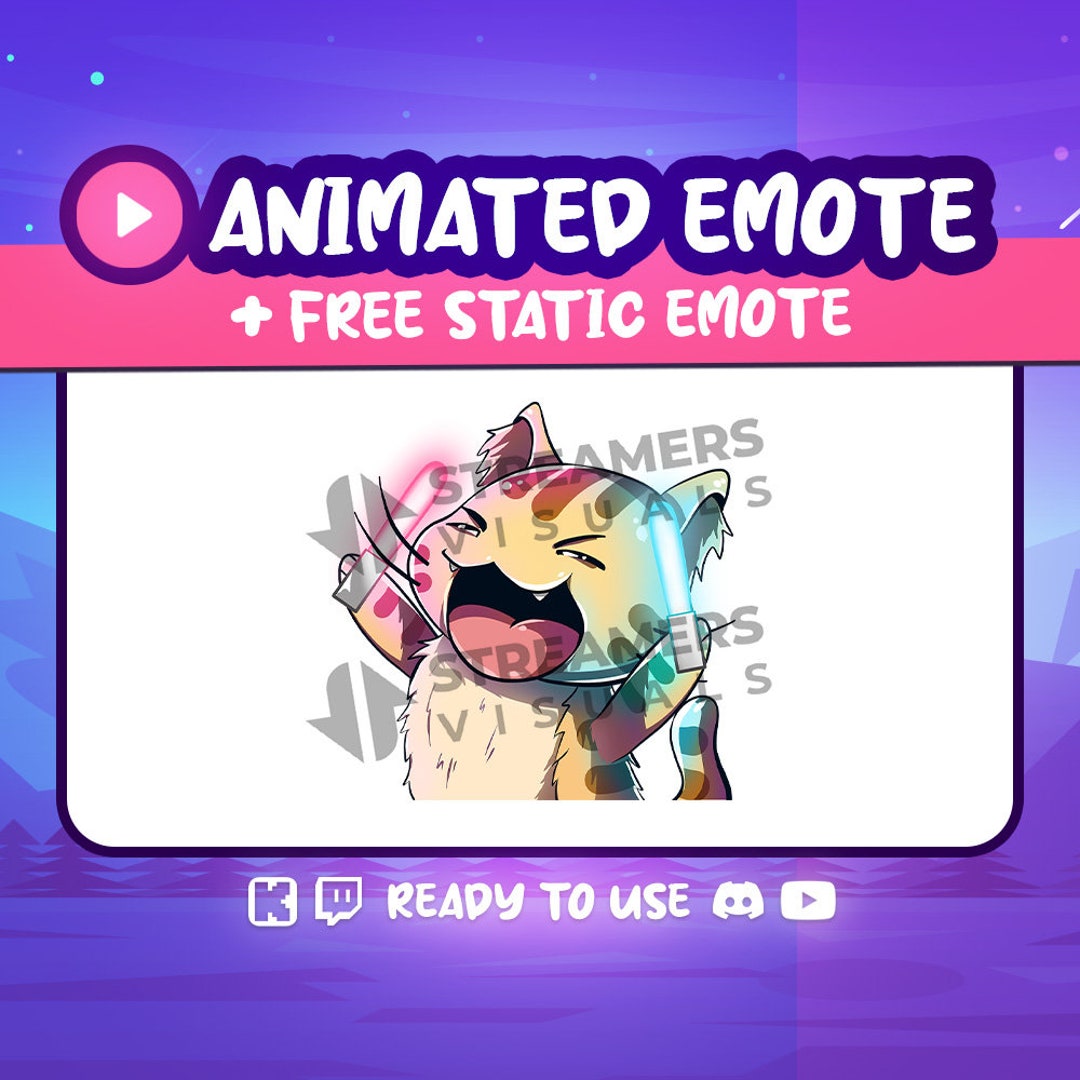 Ginger Cat Hype Animated Emote Twitch Emotes Feline Cute - Etsy