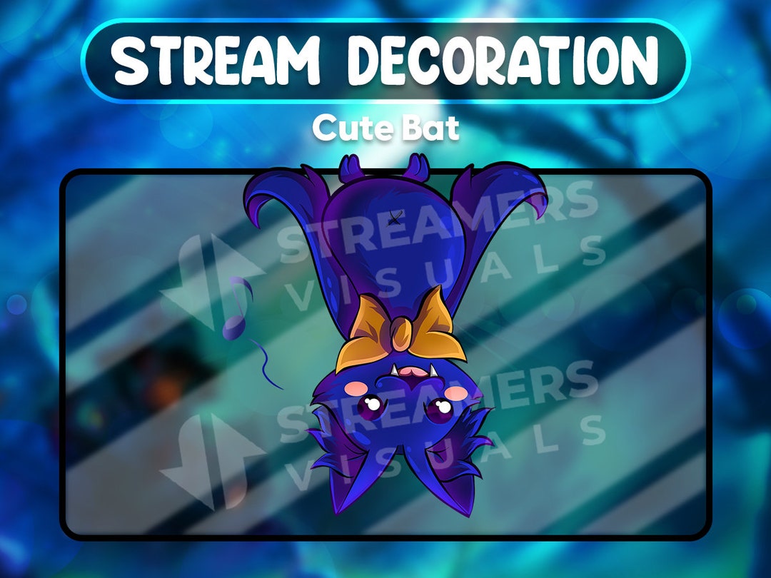 Cute Bat Animated Stream Decoration Halloween Vampire Nocturnal Winged ...