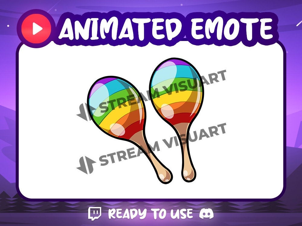 Rainbow Maracas Animated Emote: Twitch/discord Stream Emoji - Etsy