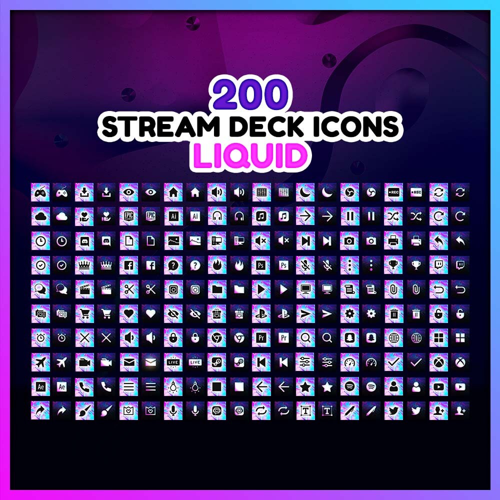 Liquid Stream Deck Icons: 200 Twitch Designs (digital Download) - Etsy