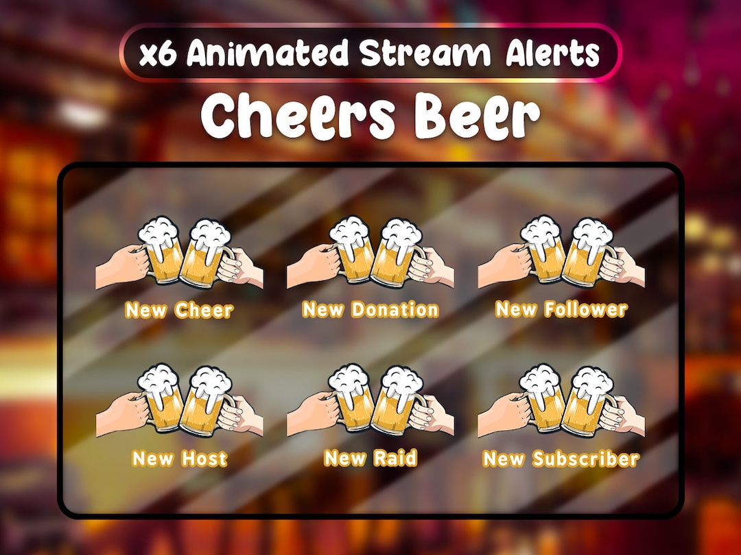 Cheers Beer Animated Stream Alerts: Twitch/obs/streamlabs (digital ...