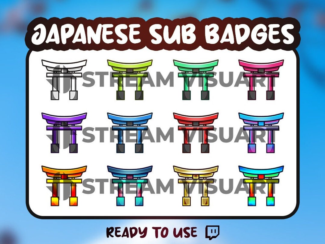 Gate Temple Twitch Sub Badges X12 Torii Japanese Japan Shrine Buddhist ...