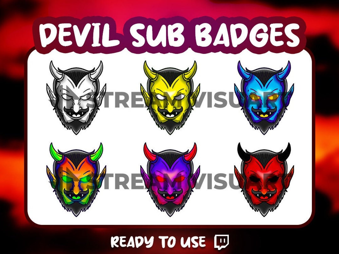 Devil Twitch Sub Badges, Horror Demon Streamer Badges (digital Download ...