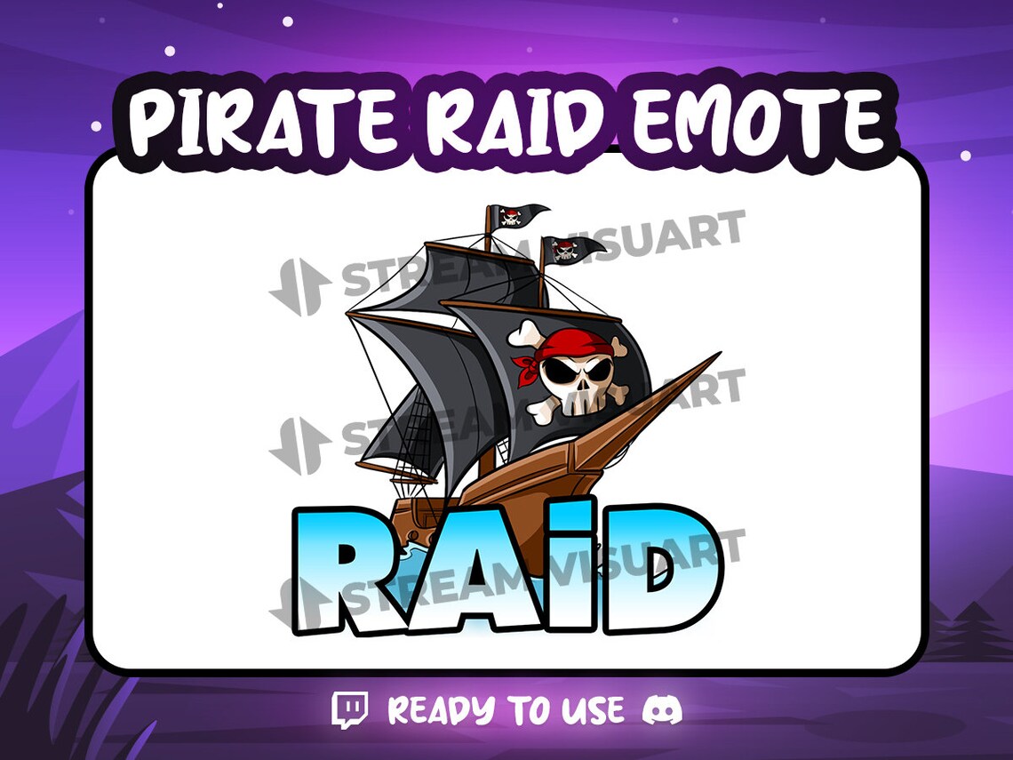 Pirate Raid Twitch Emote Discord Emoji Kick Subscriber Invasion Boat ...