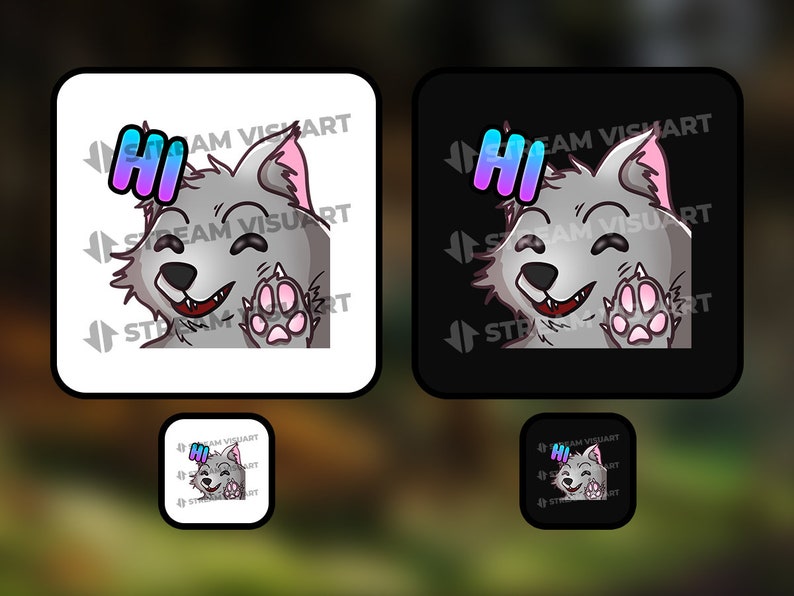 Wolf Emotes Pack: Kawaii Twitch/discord Graphics (instant Download) - Etsy