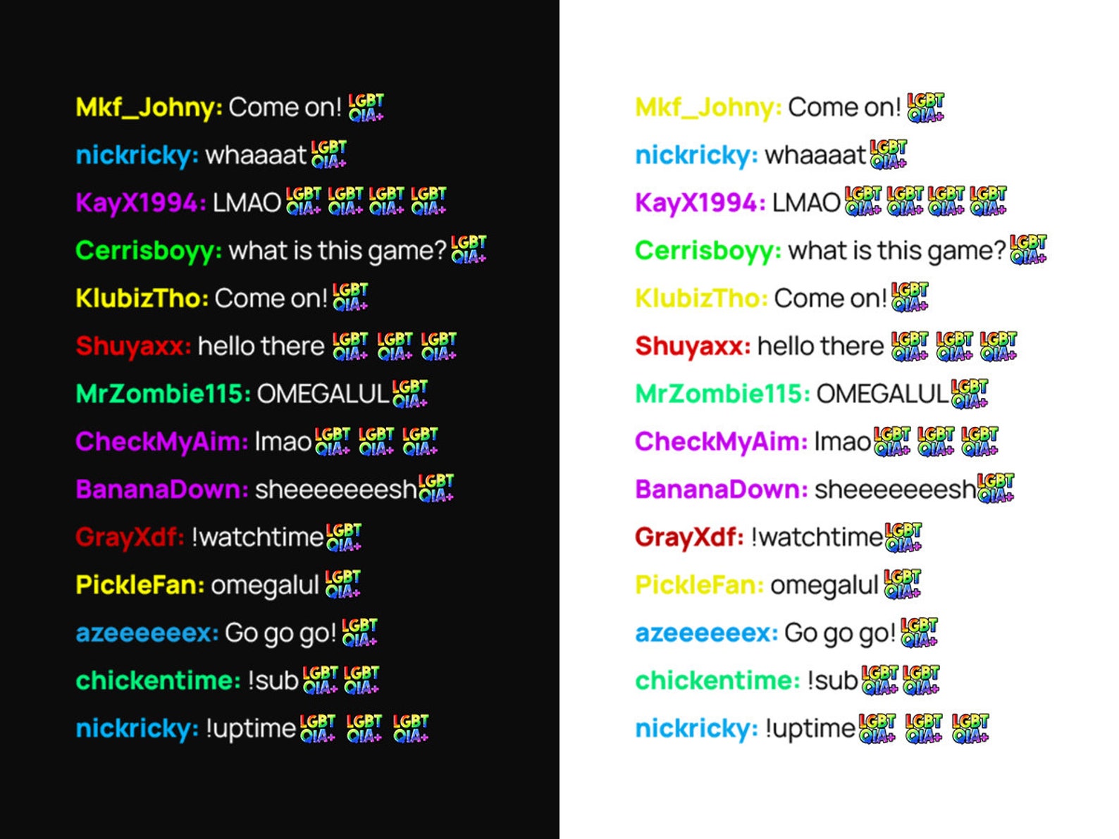 LGBTQIA Twitch Emote Discord Emoji Kick Subscriber Pride Colors ...