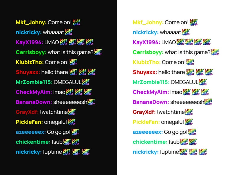 LGBTQIA Twitch Emote Discord Emoji Kick Subscriber Pride Colors ...