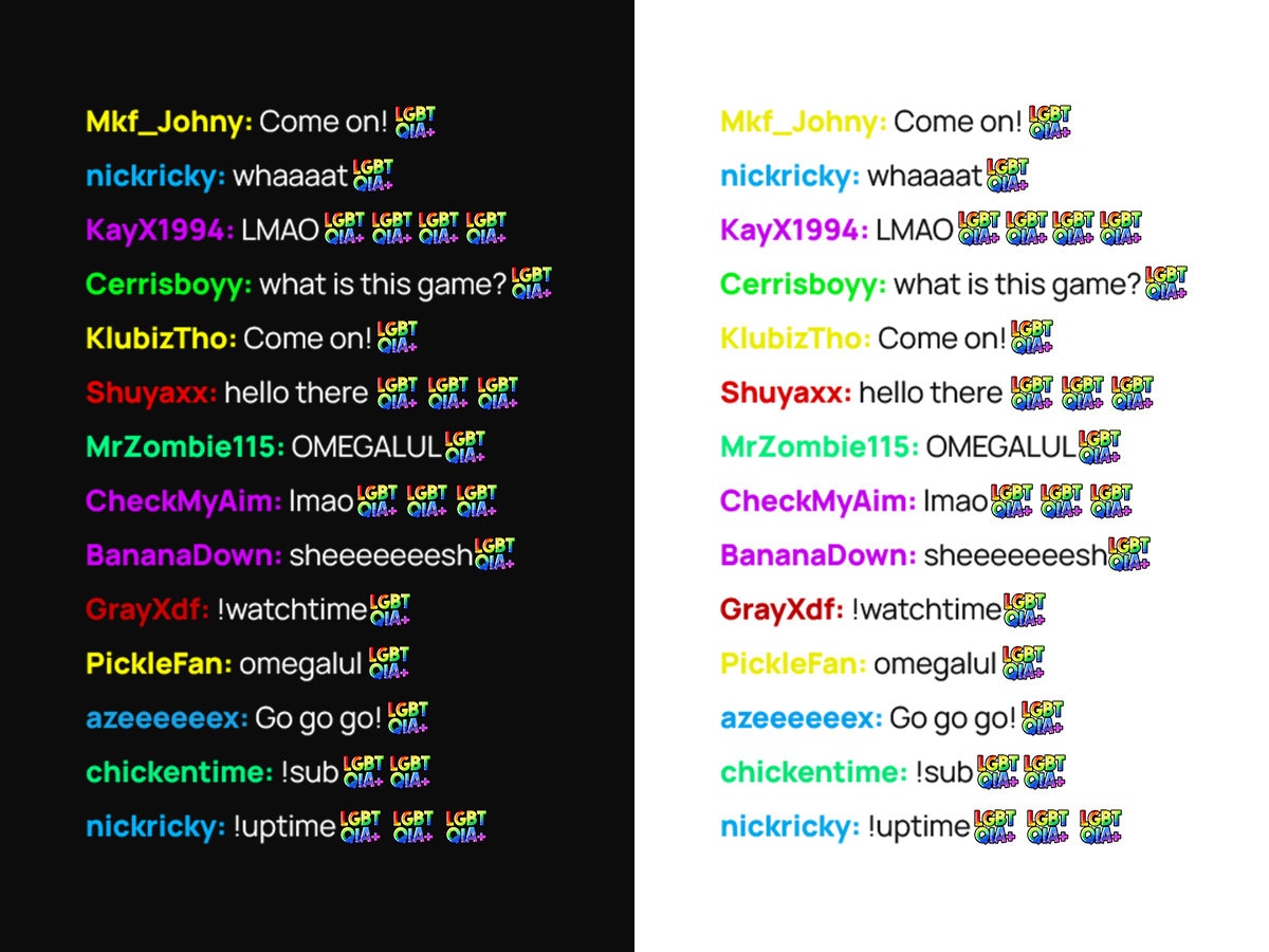 LGBTQIA Twitch Emote Discord Emoji Kick Subscriber Pride Colors ...