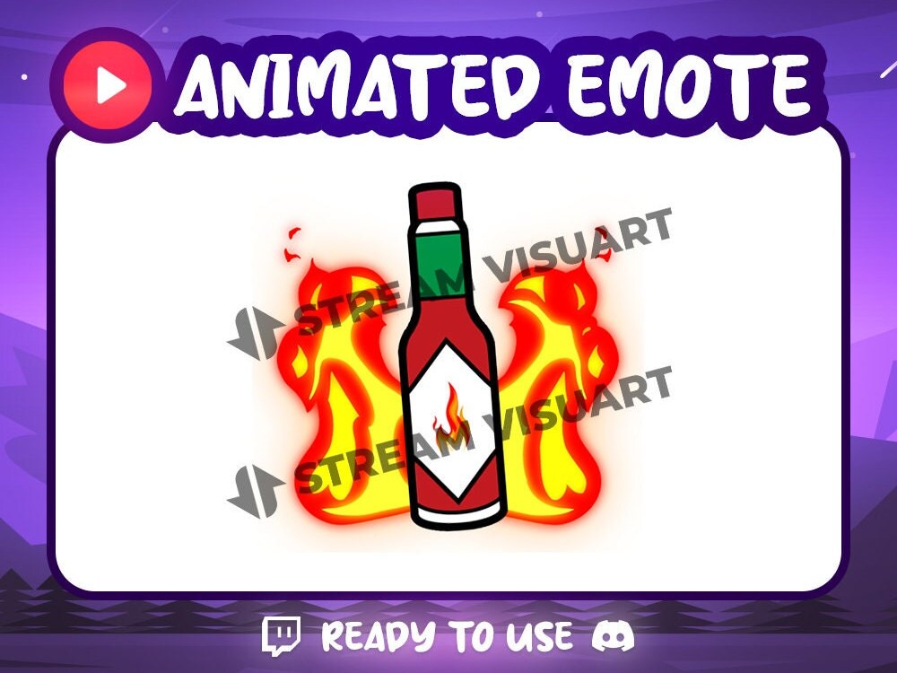 Hot Sauce Animated Emote Twitch Emotes Spicy Condiment Chili Red Pepper ...