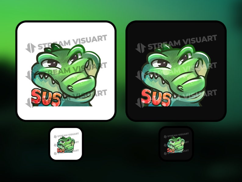 Crocodile Twitch Emotes Pack 6x Cute Green Animal Alligator Reptile ...