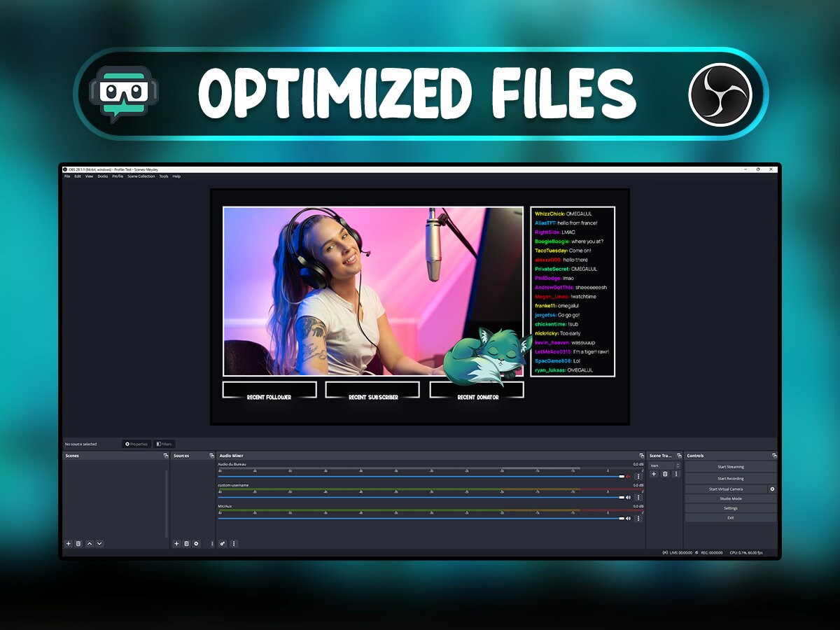 Fairy Fox Animated Stream Decoration Magic Mystical Night Streamer Gift ...