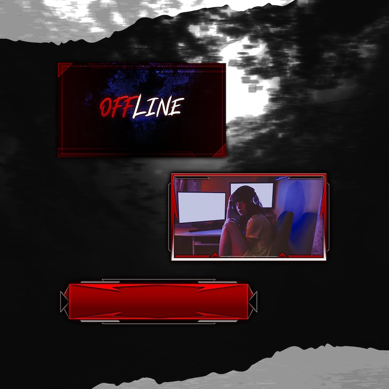 Fear Twitch Overlay Package Horror Aesthetic Phobia Animated Stream ...