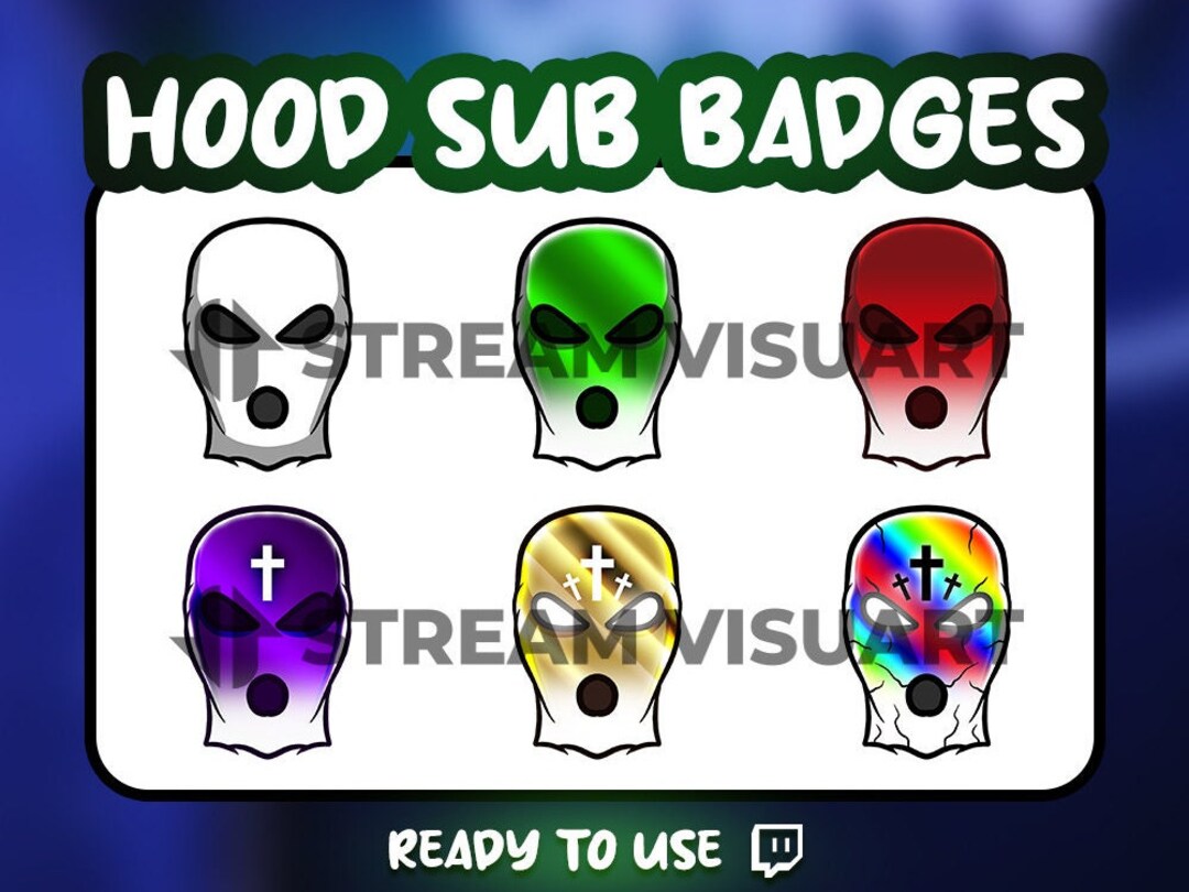 Ski Mask Twitch Sub Badges Hat Winter Balaclava Headgear Cold Snow ...