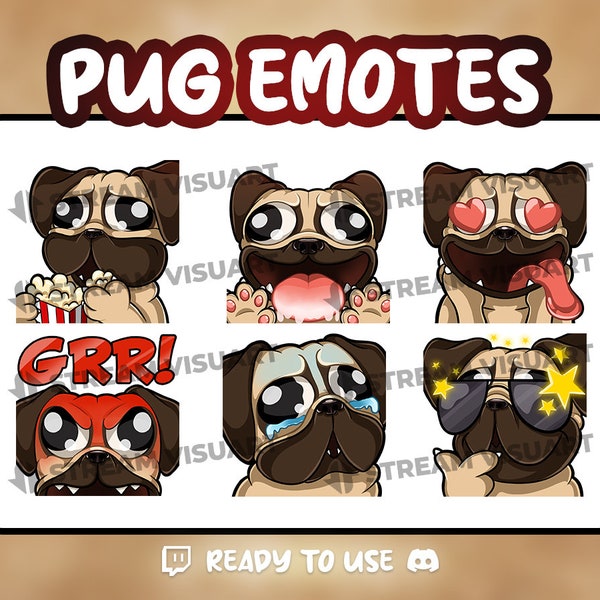 Pug Twitch Emotes - Etsy