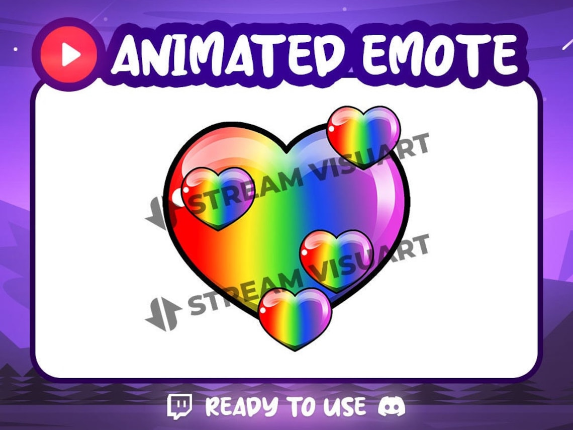 Heart LGBTQIA+ Animated Emote Twitch Emotes Pride Love Rainbow Equality ...