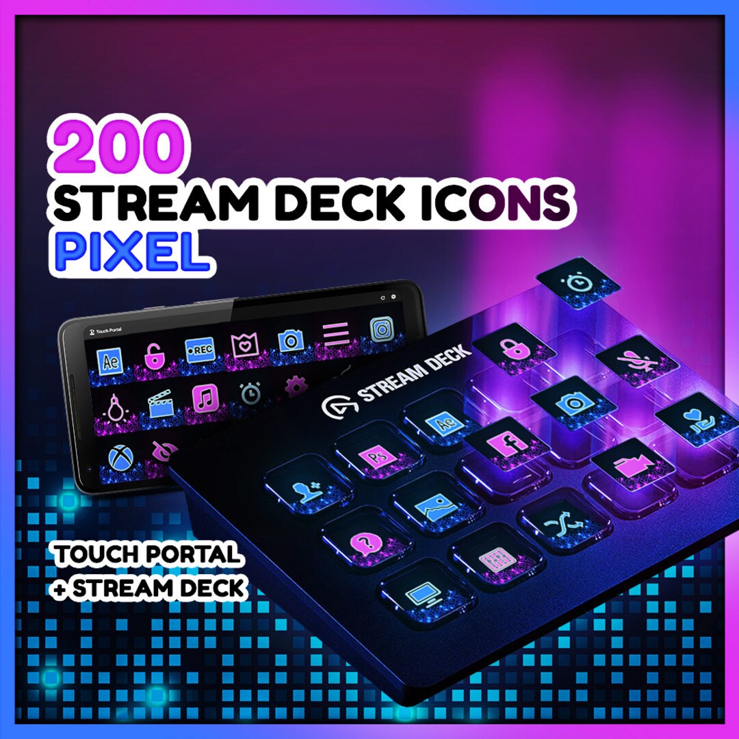 Pixel Stream Deck Icons 200 Twitch Streamers Retro Designs Compatible ...