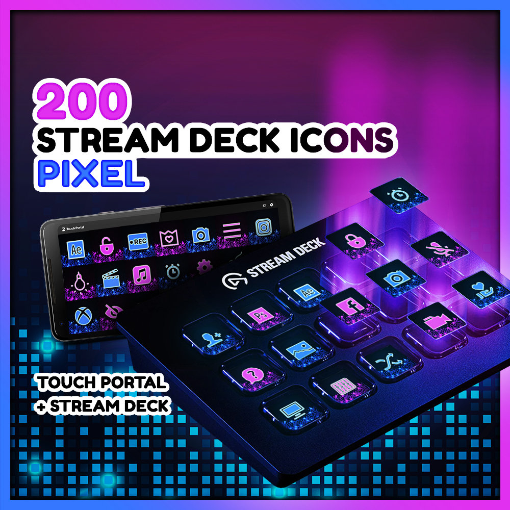 Pixel Stream Deck Icons 200 Twitch Streamers Retro Designs Compatible ...