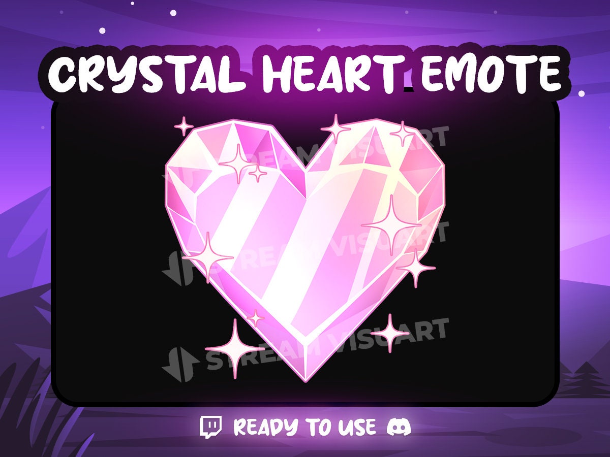 Crystal Heart Twitch Emote Discord Emoji Kick Subscriber Gemstone Love ...