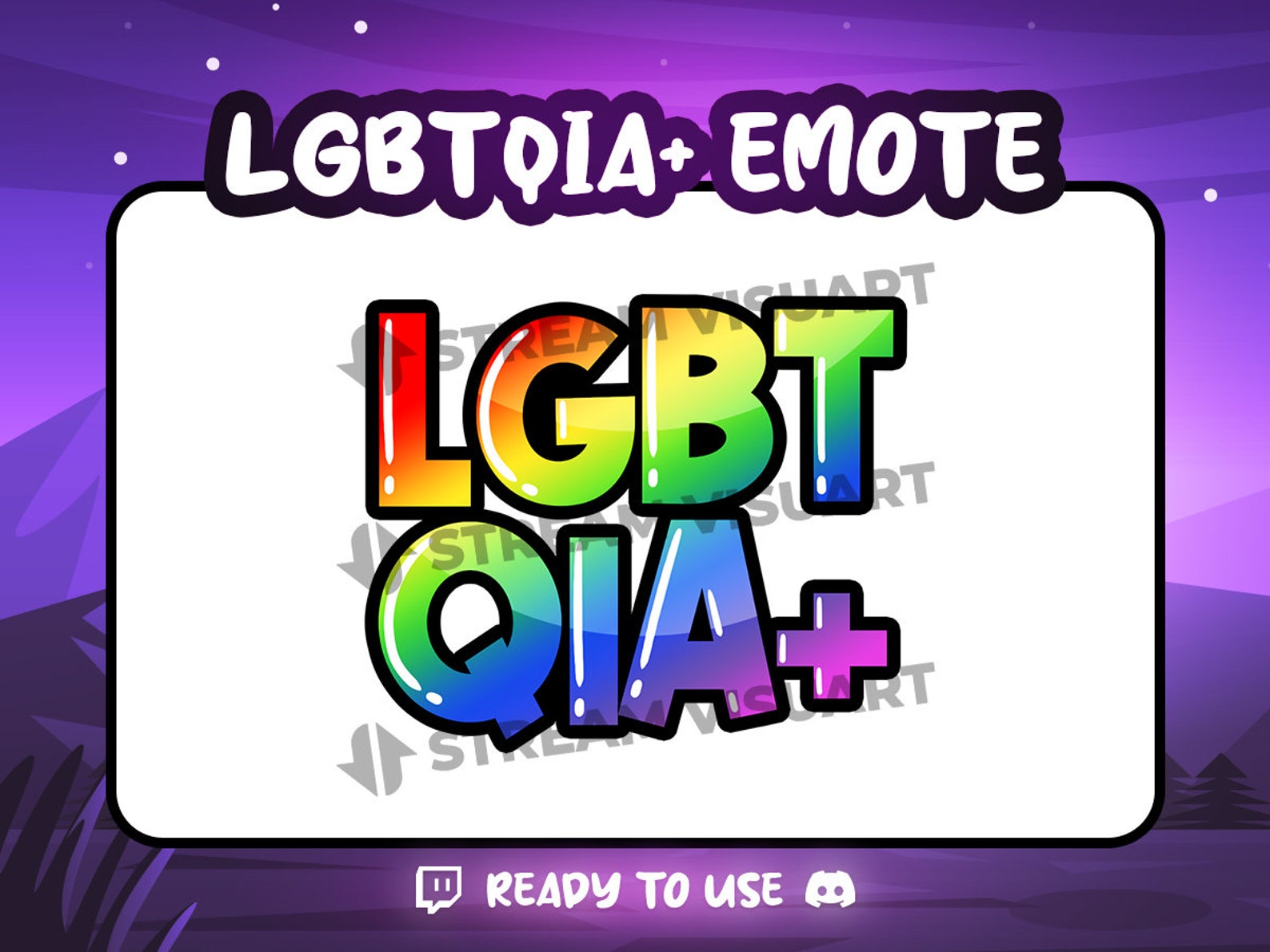 LGBTQIA Twitch Emote Discord Emoji Kick Subscriber Pride Colors ...