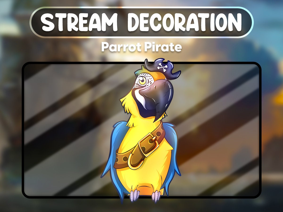 Parrot Pirate Animated Stream Decoration Animal Bird Sleep Streamer ...