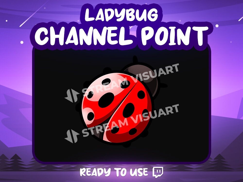 Ladybug Twitch Channel Point Icon Insect Beetle Garden Red Black Lucky ...