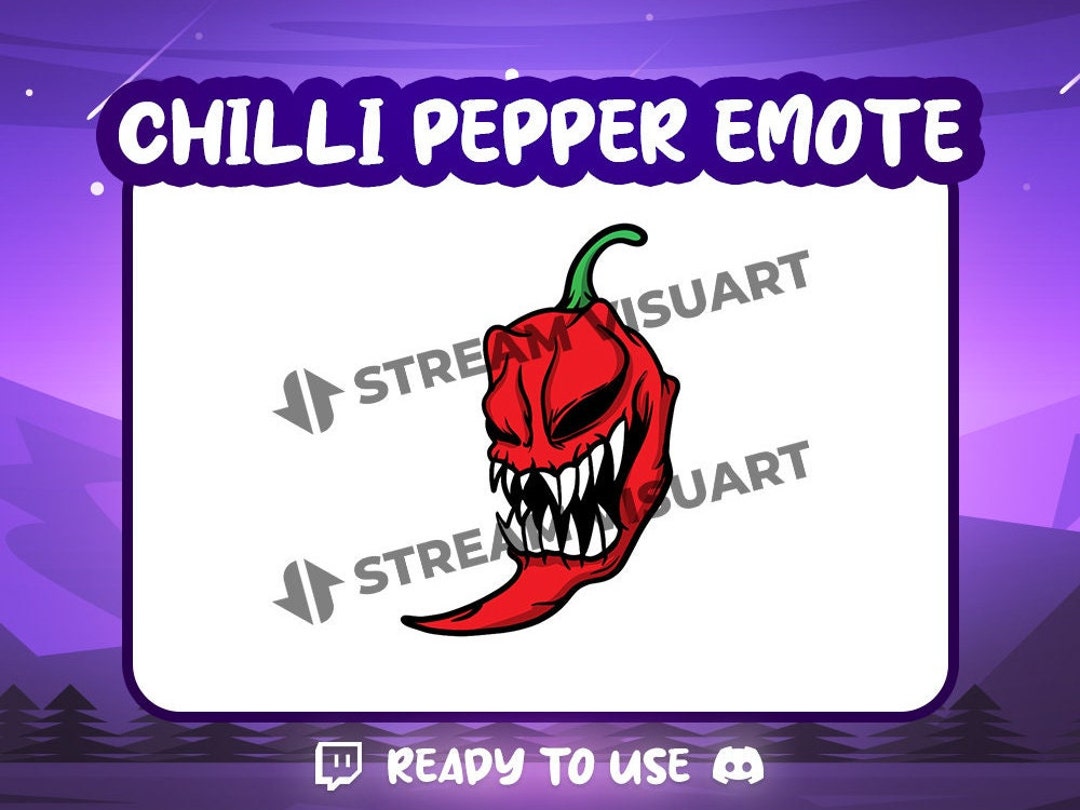 Spicy Chili Pepper Monster Emote: Twitch, Discord, Kick (digital ...