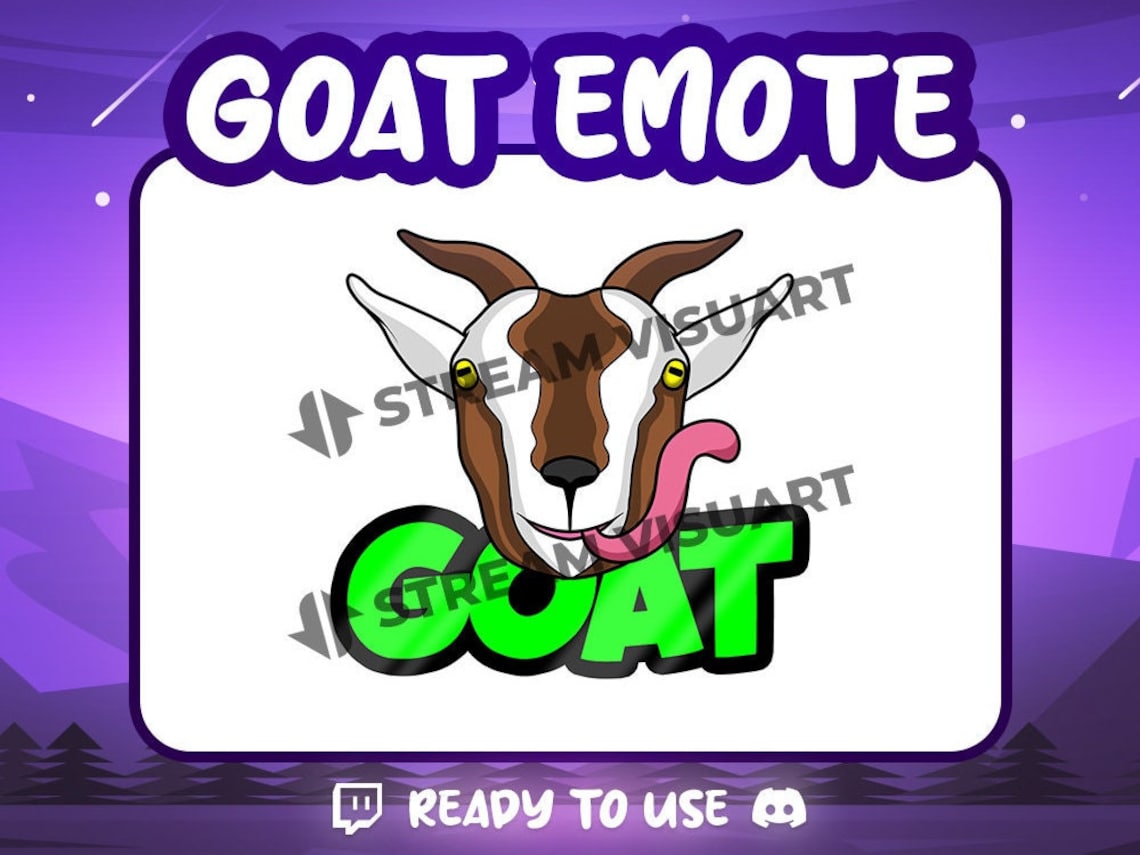 Goat Twitch Emote Discord Emoji Kick Subscriber Funny Cute Animal Meme ...