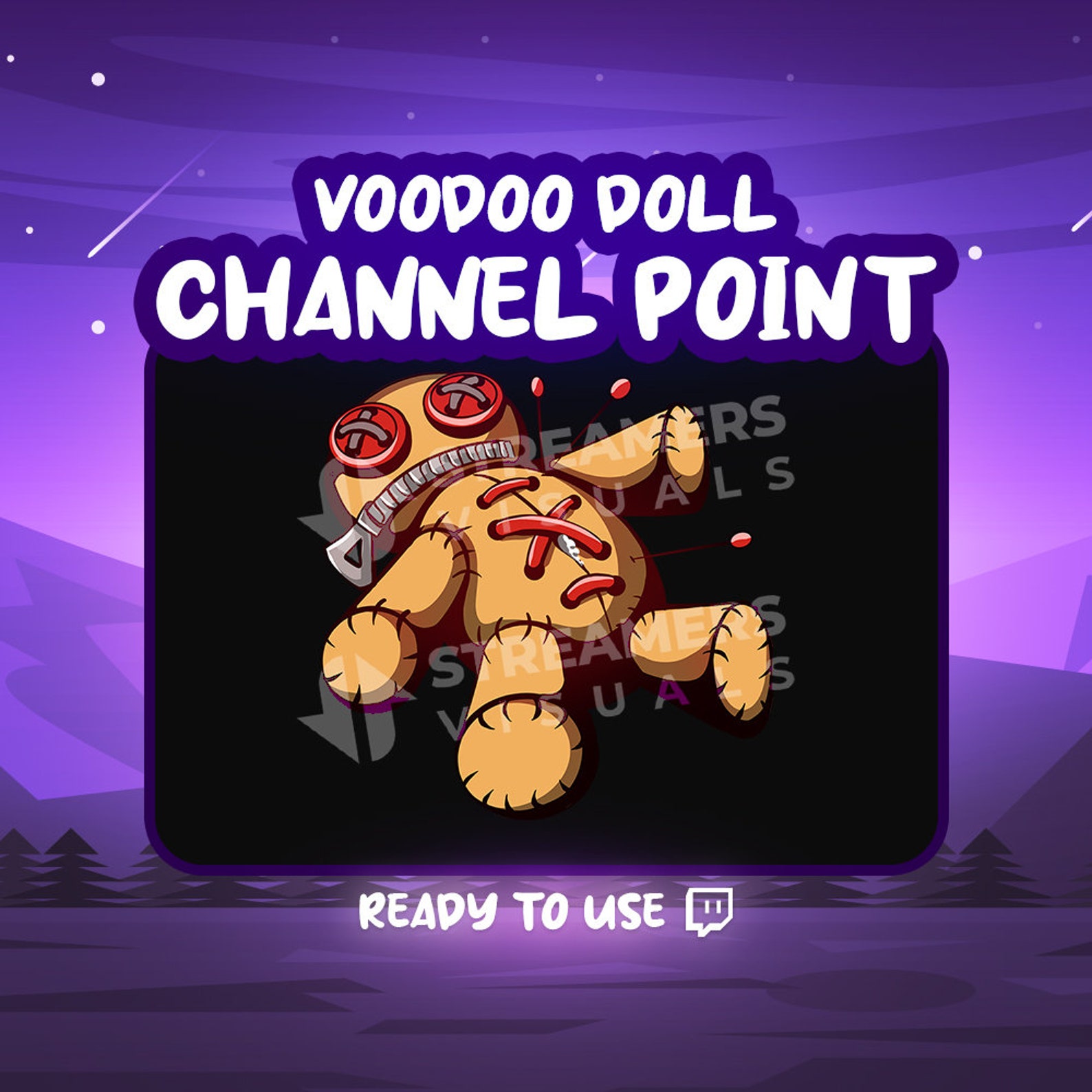Voodoo Doll Twitch Channel Point Icon: Spooky Stream Emote (digital ...