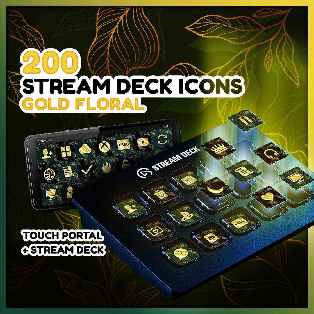 Gold Floral Stream Deck Icons: 200 Twitch Streamer Designs - Etsy