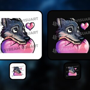 Wolf Twitch Emotes Pack 6x Canidae Dog Cool Grey Love Hype Hi GG Raid ...