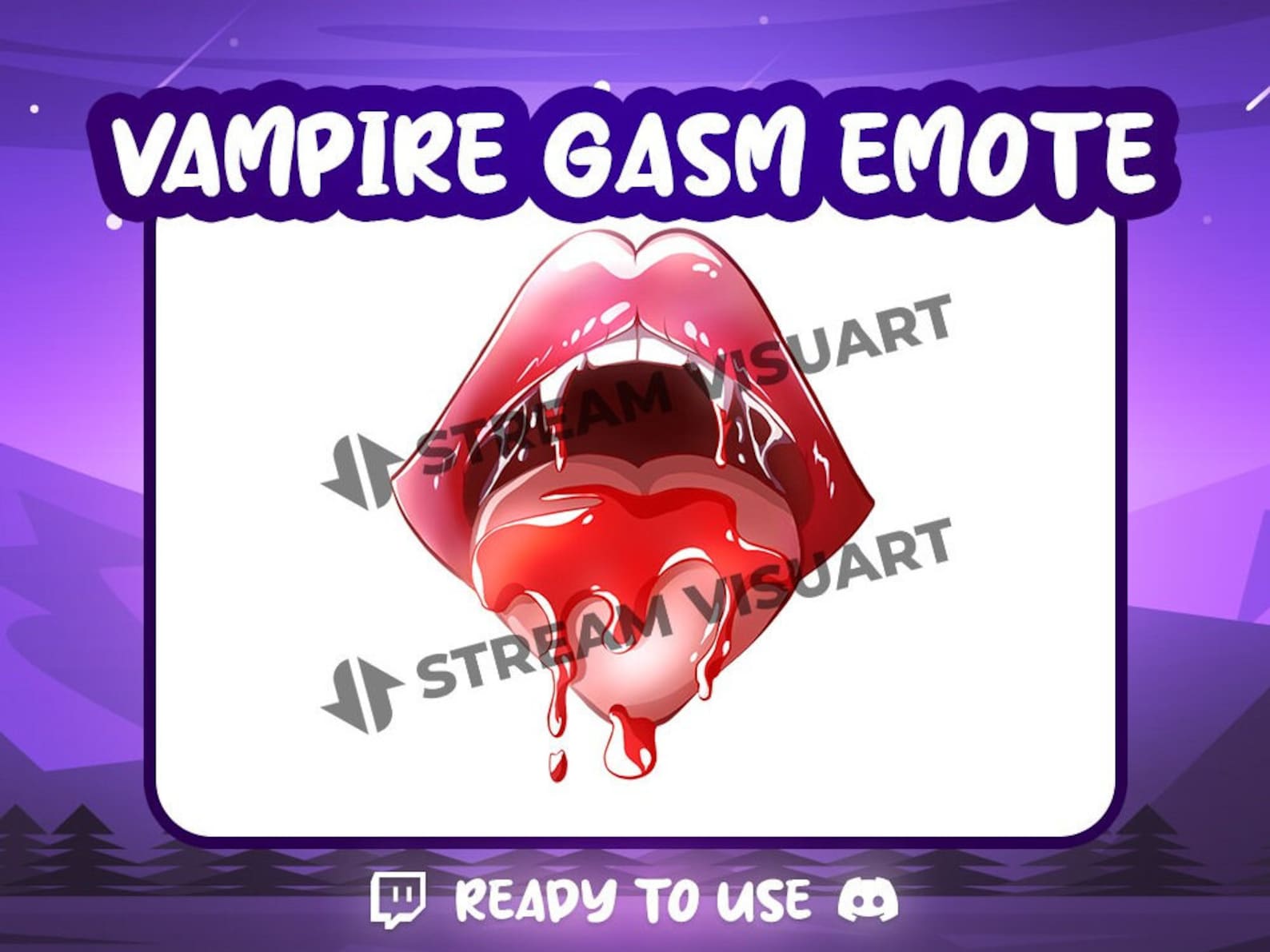 Vampire Gasm Emote: Gothic Bloodsucker Twitch Emoji (digital Download ...