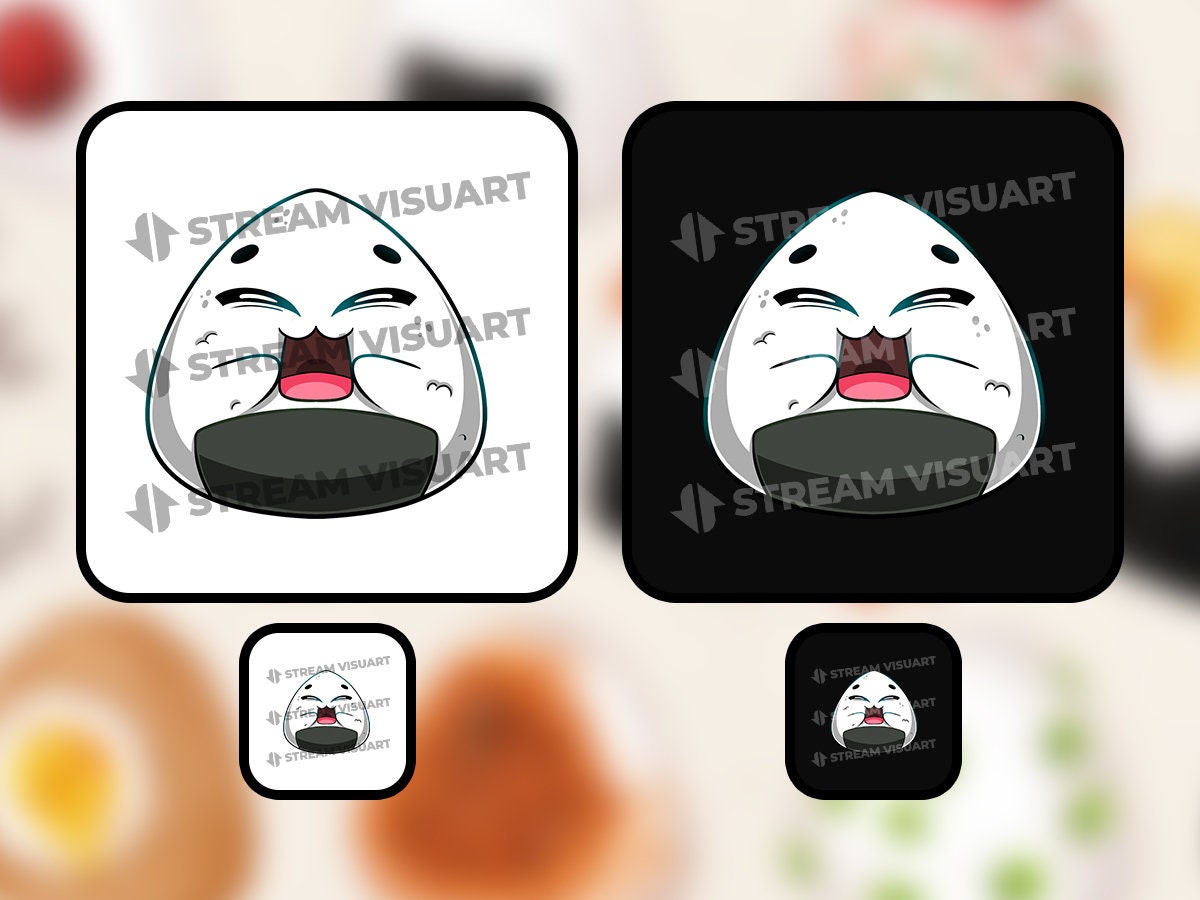 Onigiri Twitch Emotes Pack 6x Rice Ball Japanese Food Kawaii Asian ...
