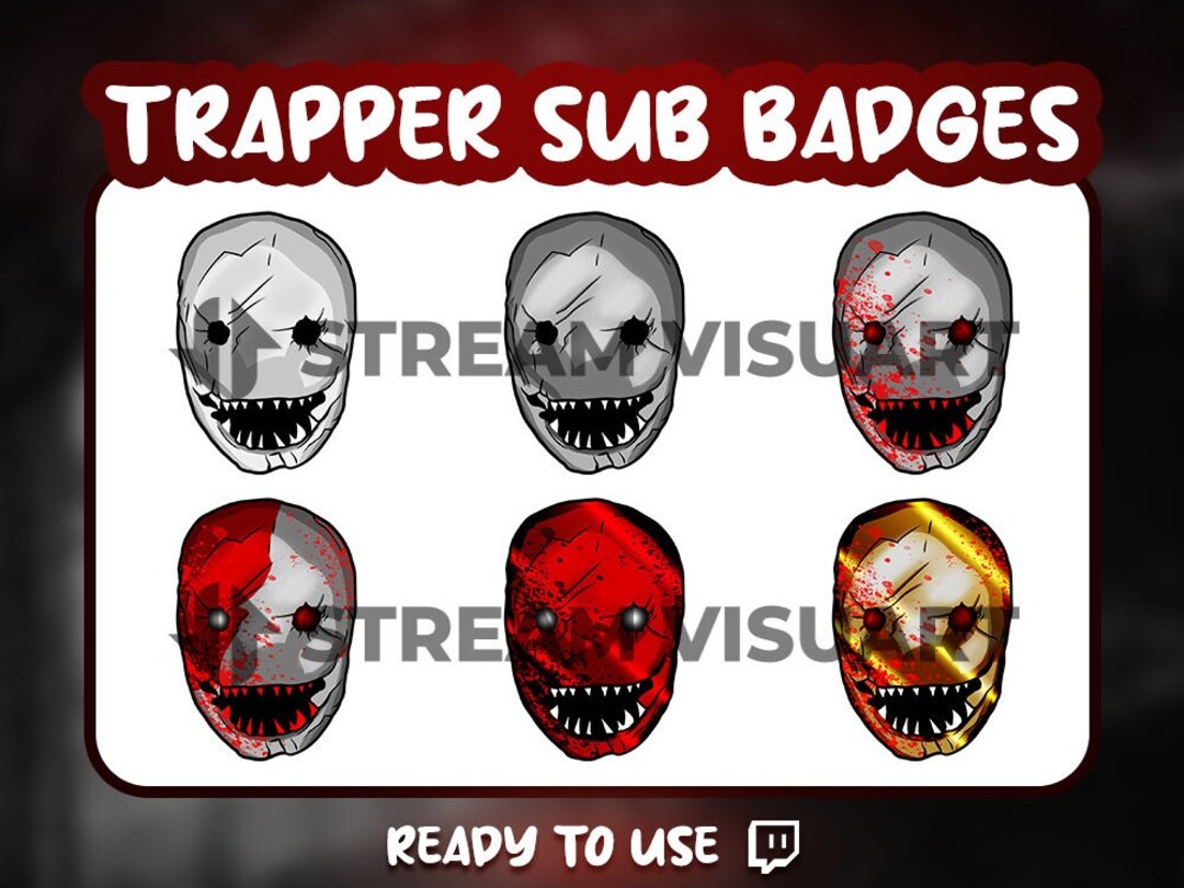 Trapper Twitch Sub Badges X6 Scary Spooky Thrilling Haunting Terrifying ...