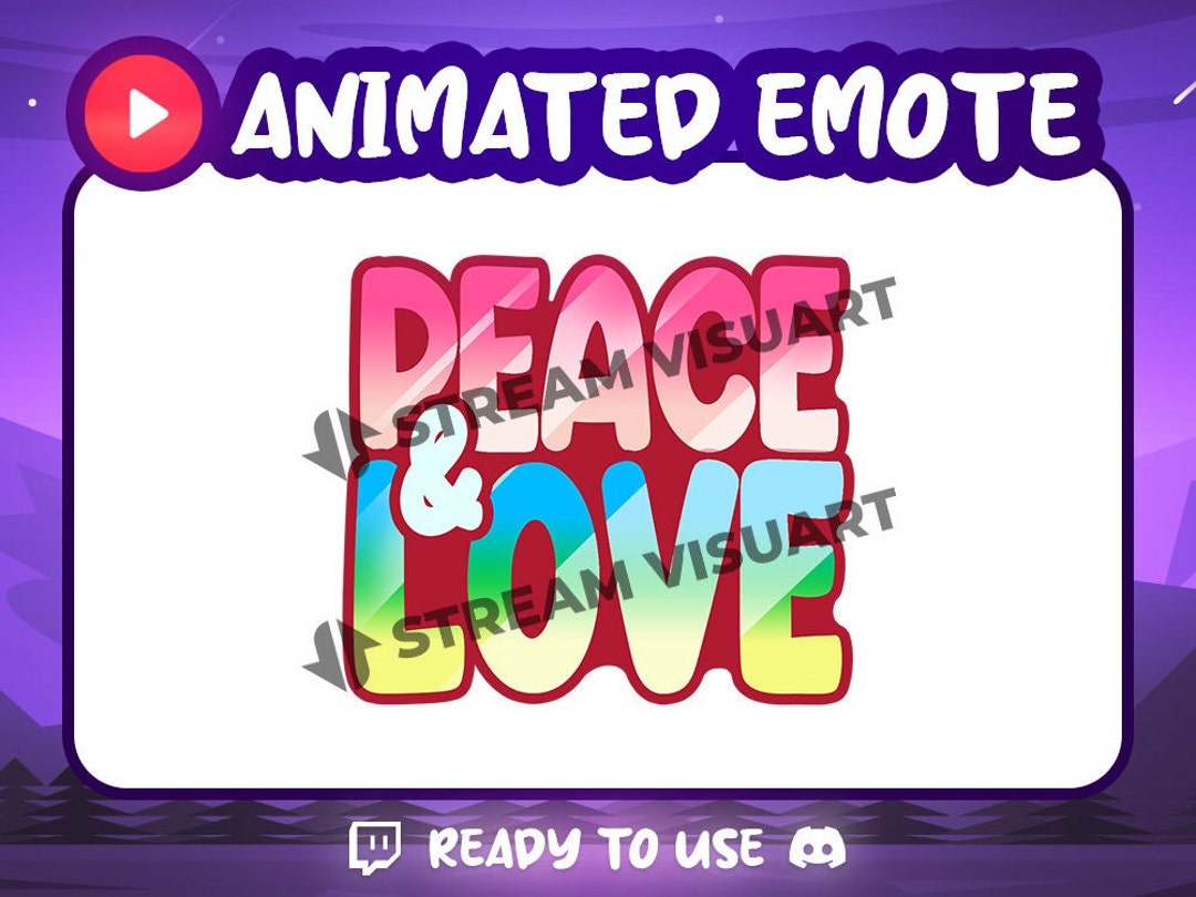 Peace & Love Animated Emote Twitch Emotes Hippie Unity Harmony - Etsy
