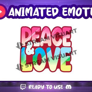 Peace & Love Animated Emote Twitch Emotes Hippie Unity Harmony - Etsy