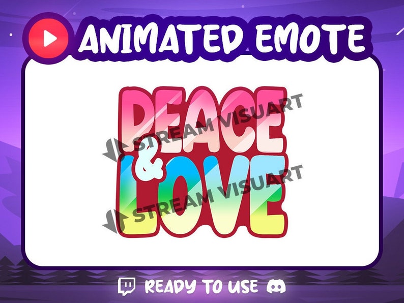 Peace & Love Animated Emote Twitch Emotes Hippie Unity Harmony - Etsy