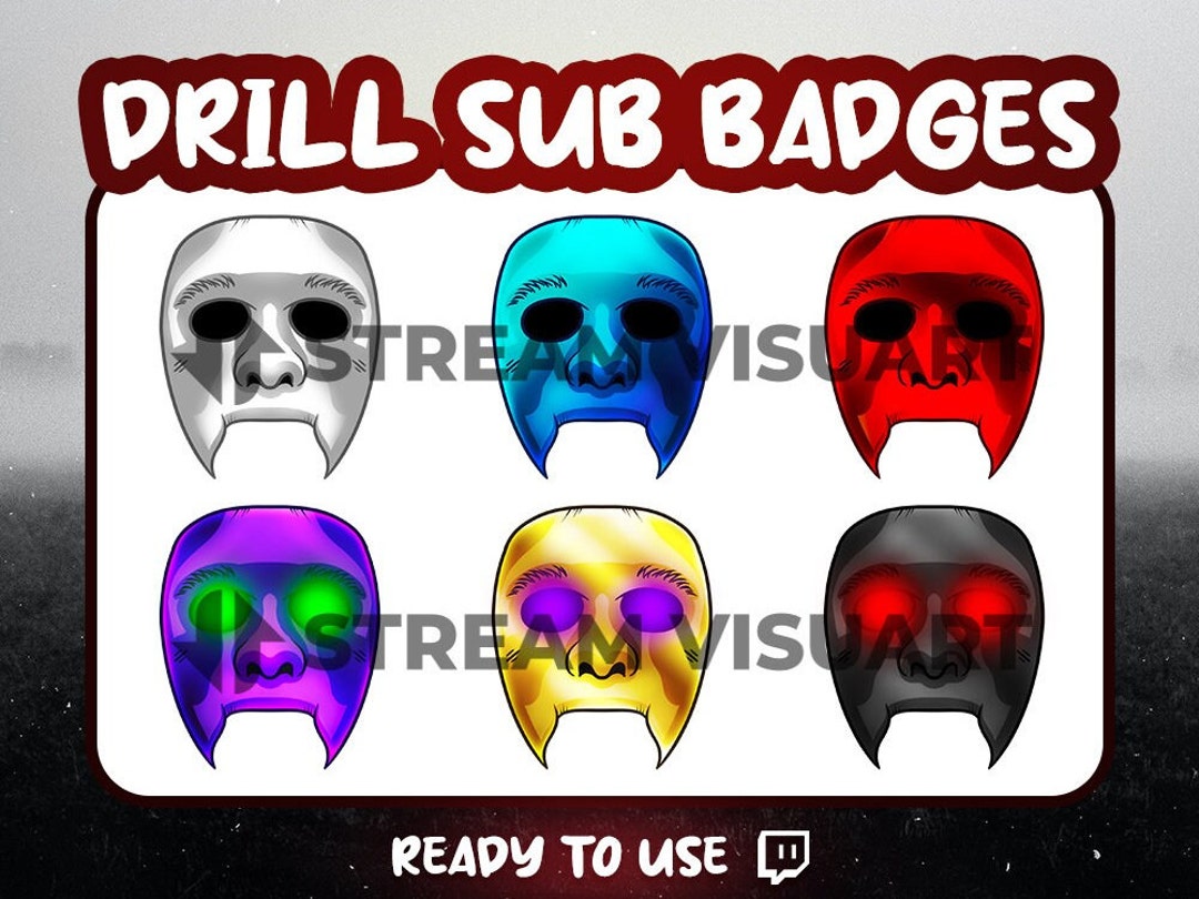 Scribz Mask Twitch Sub Badges Scary Spooky Thrilling Haunting ...