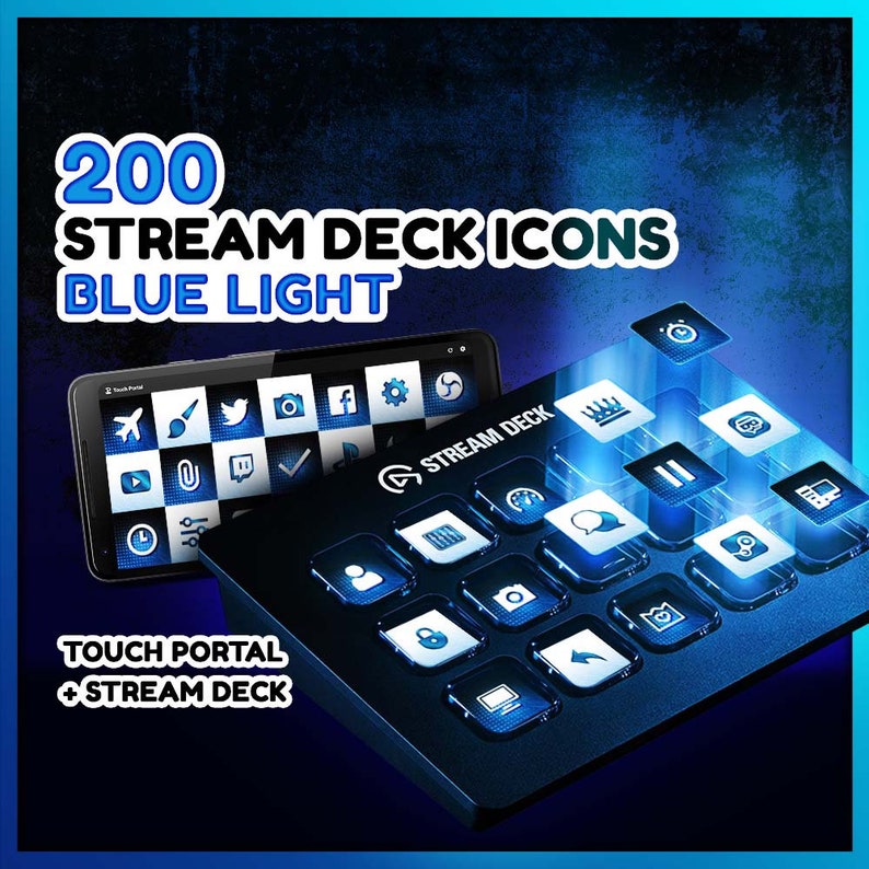 Blue Light Stream Deck Icons 200 Twitch Streamers Cool Designs - Etsy