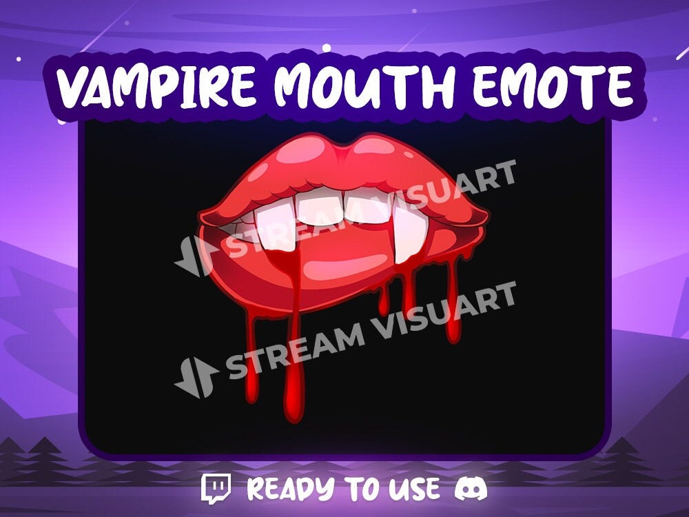 Vampire Mouth Twitch Emote Discord Emoji Kick Subscriber - Etsy México