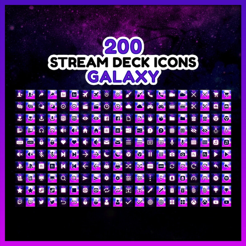 Galaxy Stream Deck Icons 200 Twitch Streamers Space Designs Compatible ...