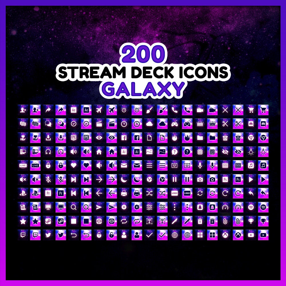 Galaxy Stream Deck Icons 200 Twitch Streamers Space Designs Compatible ...